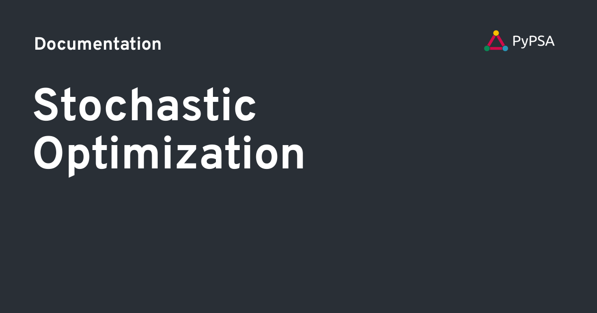 Stochastic Optimization - Documentation