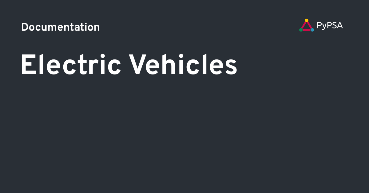 Electric Vehicles - Documentation