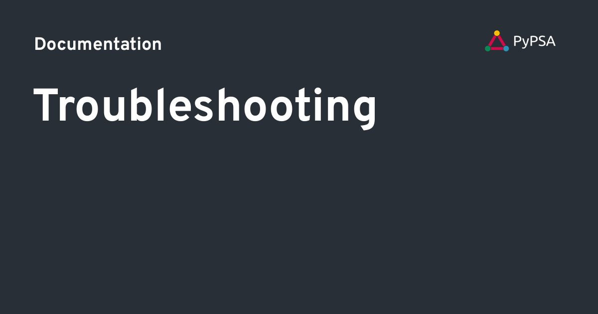Troubleshooting - Documentation