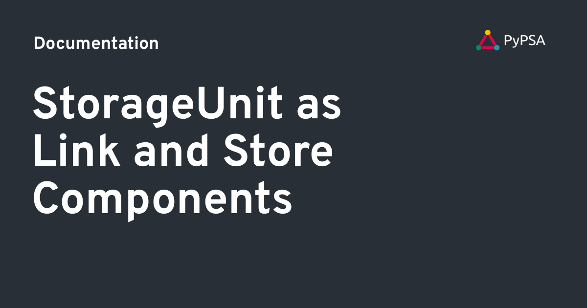 StorageUnit as Link and Store Components - Documentation